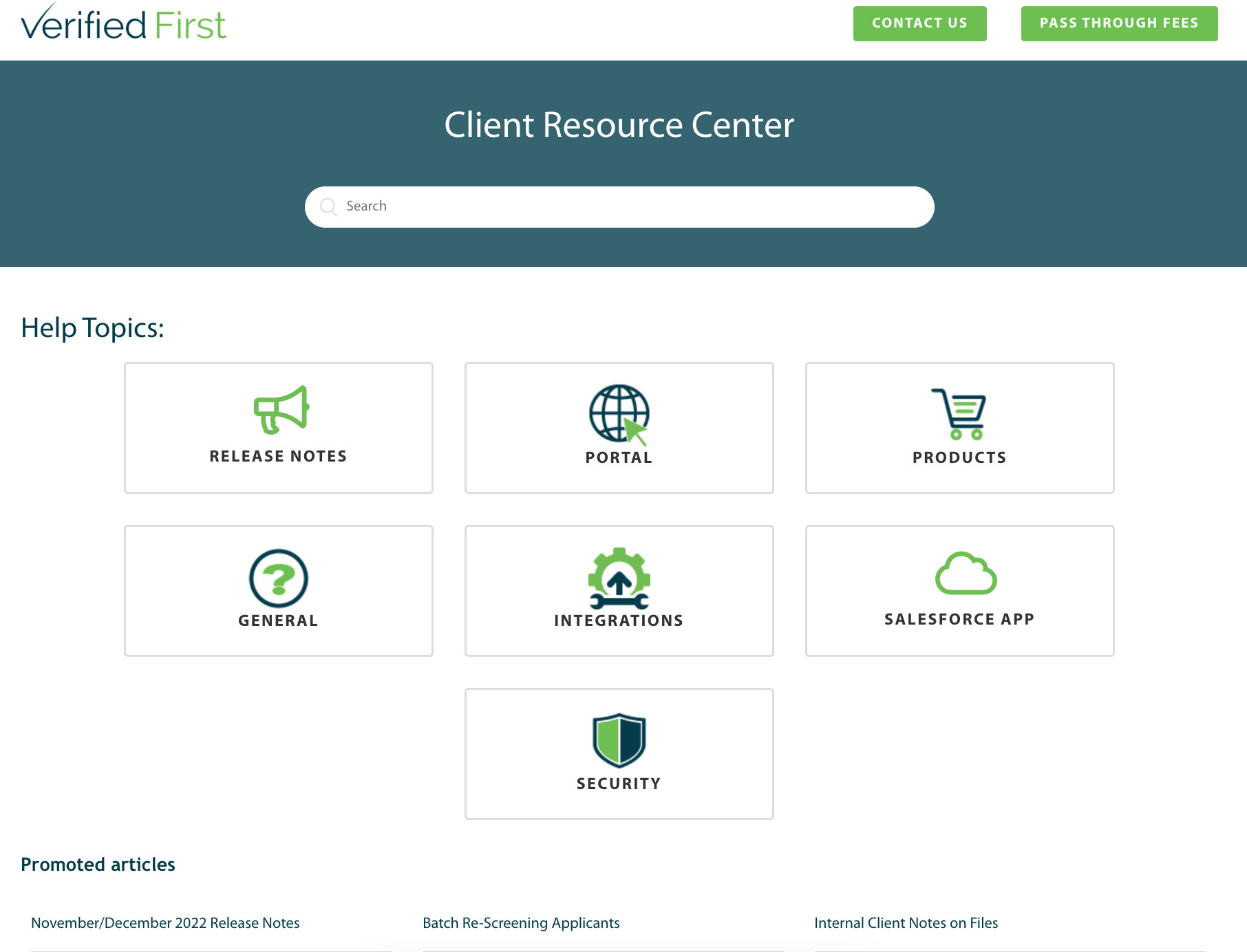 Client Resource Center - Contents Page – Client Resource Center