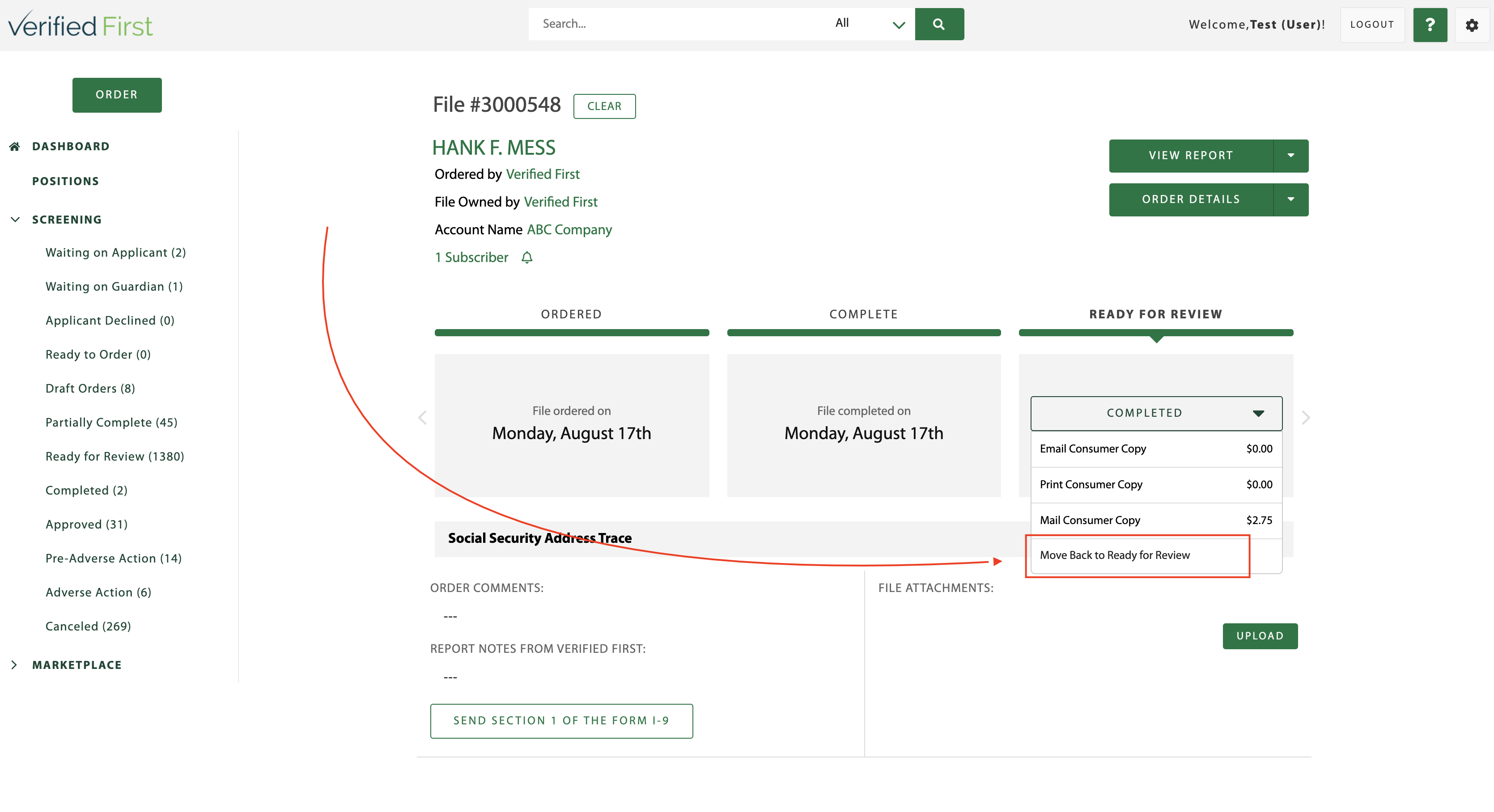 'Completed' Status/Queue for Files – Client Resource Center