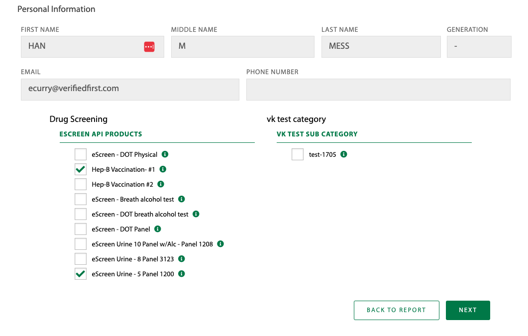 Edit eScreen Order – Client Resource Center