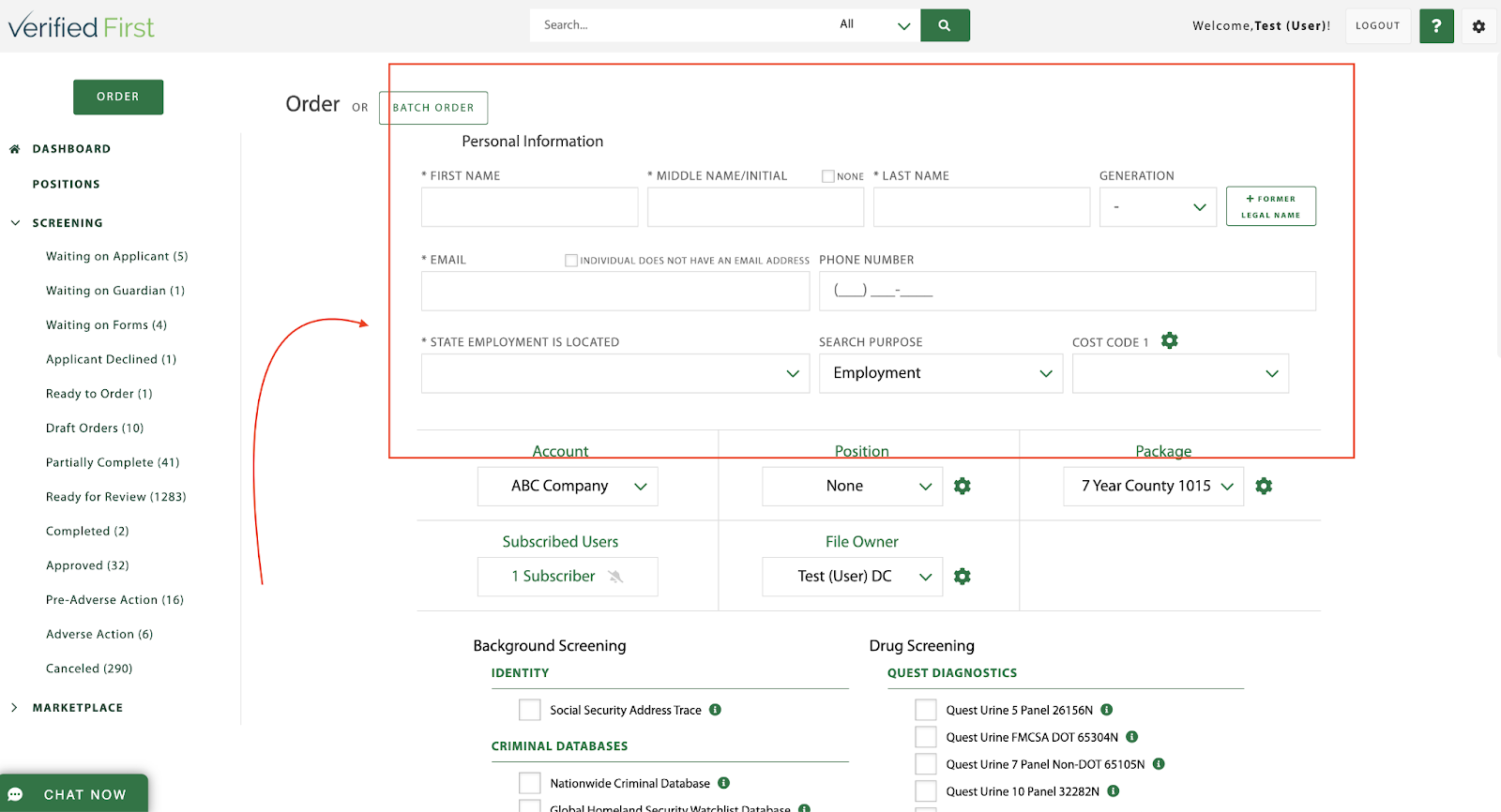 Quest Ordering Process – Client Resource Center